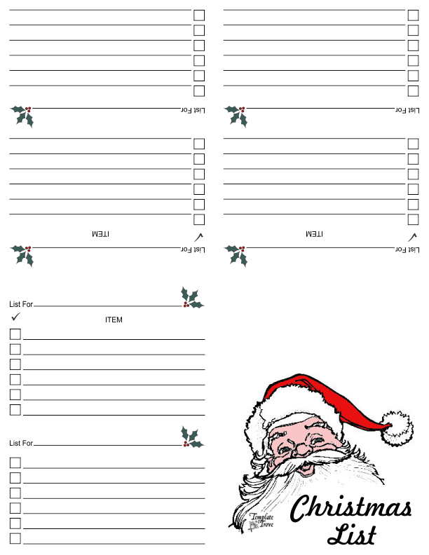 Printable Christmas List